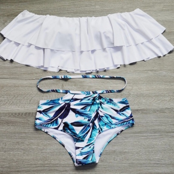 Swim | Tropical Ruffle Bikini | Poshmark